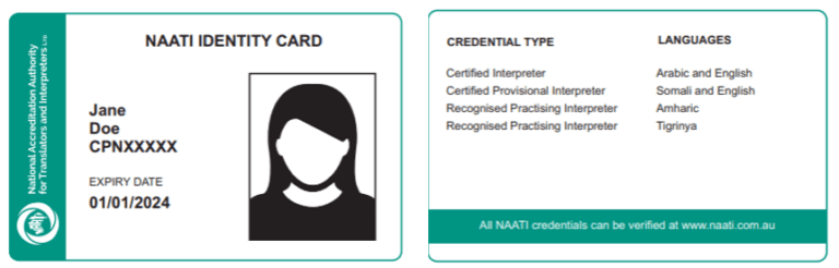 NAATI Practitioner Identification - NAATI